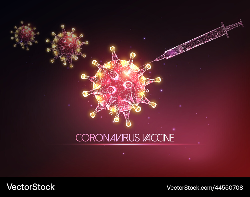 Futuristic coronavirus covid-19 vaccine concept Vector Image