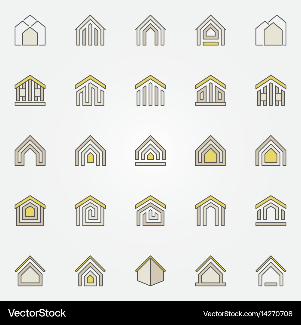 House colorful icons Royalty Free Vector Image