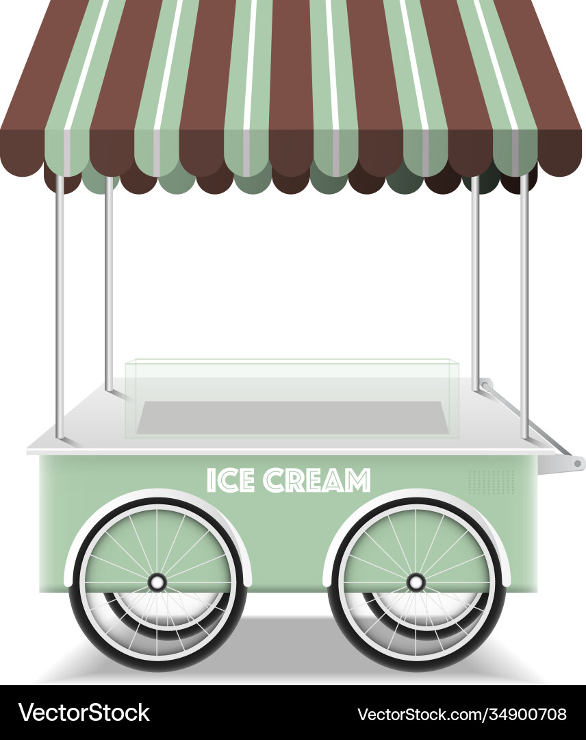 Ice cream cart on white background design eps10 Vector Image