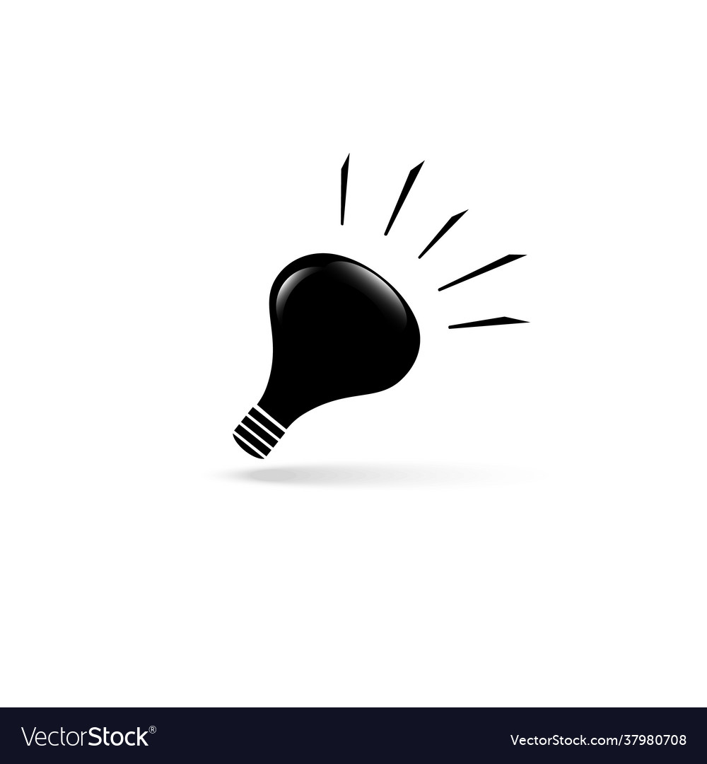Light bulb with rays image Royalty Free Vector Image