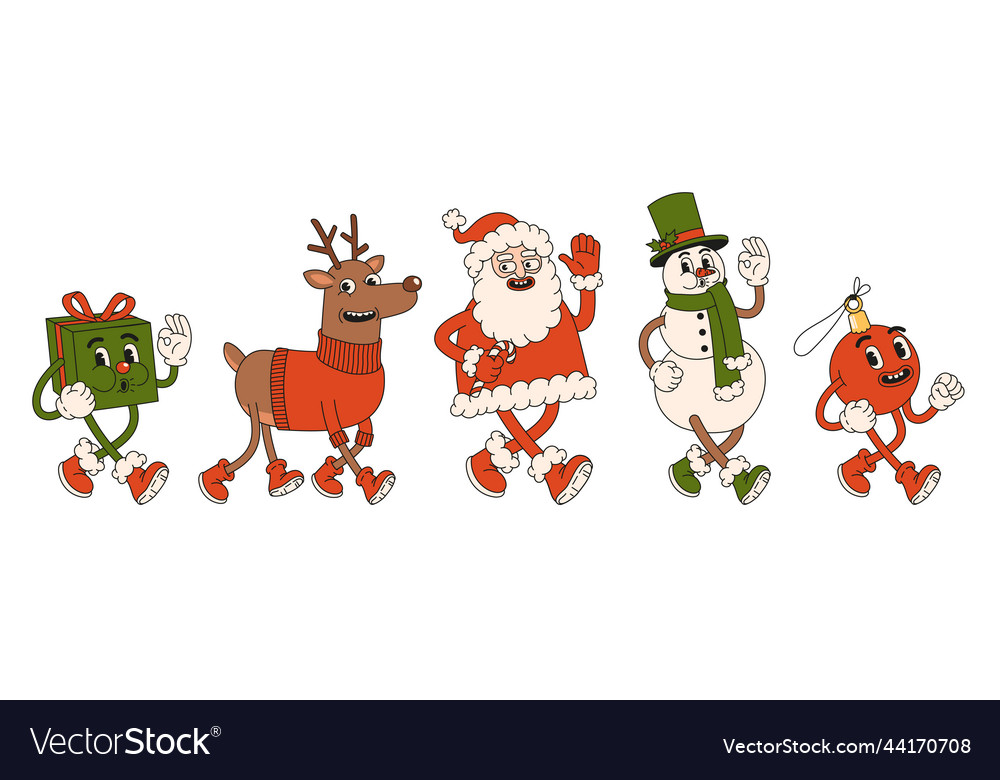 Merry christmas and happy new year santa claus Vector Image