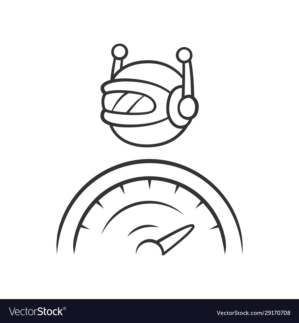 Optimizer bot linear icon search engine Royalty Free Vector