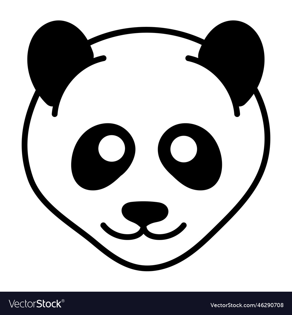 Panda face Royalty Free Vector Image - VectorStock