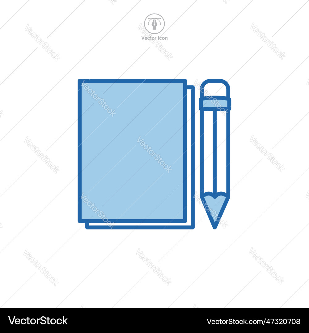 Paper and pencil icon symbol template for graphic Vector Image