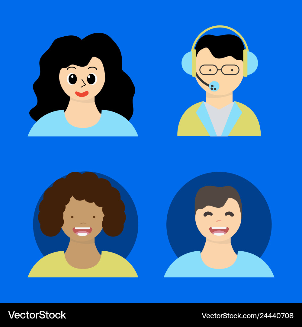 People icon set in trendy flat style isolated Vector Image