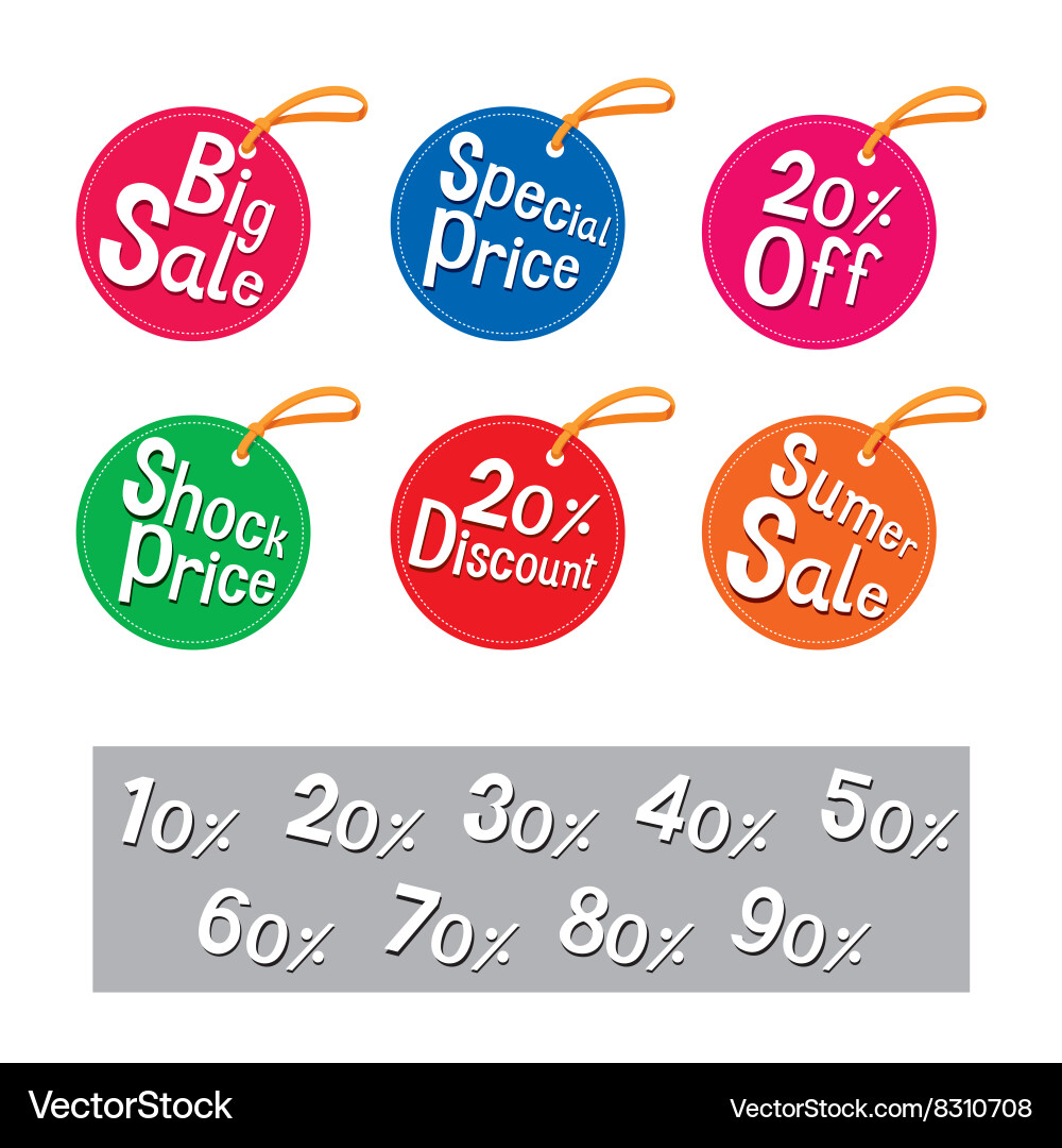 Sale tags set Royalty Free Vector Image - VectorStock