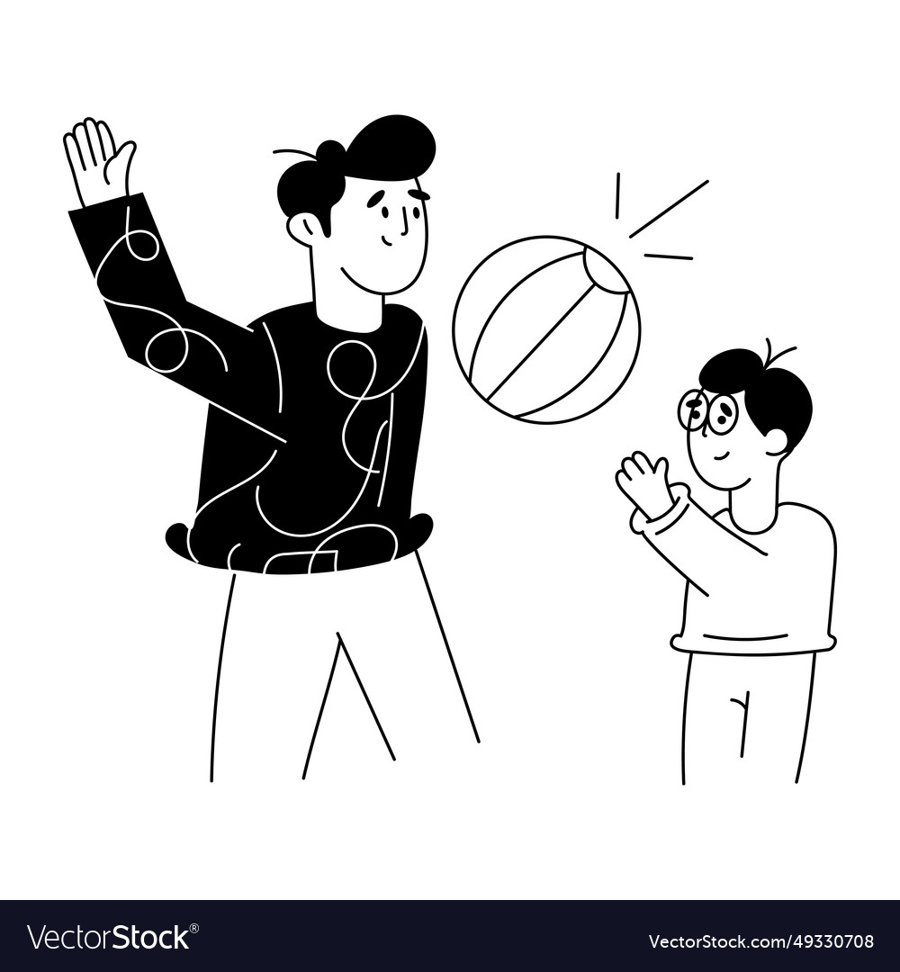 Son playing Royalty Free Vector Image - VectorStock