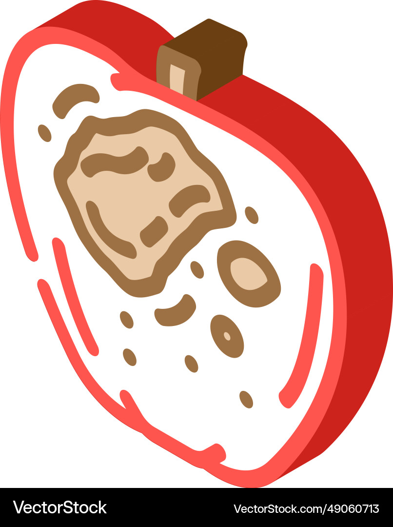 Apple rotten food isometric icon Royalty Free Vector Image