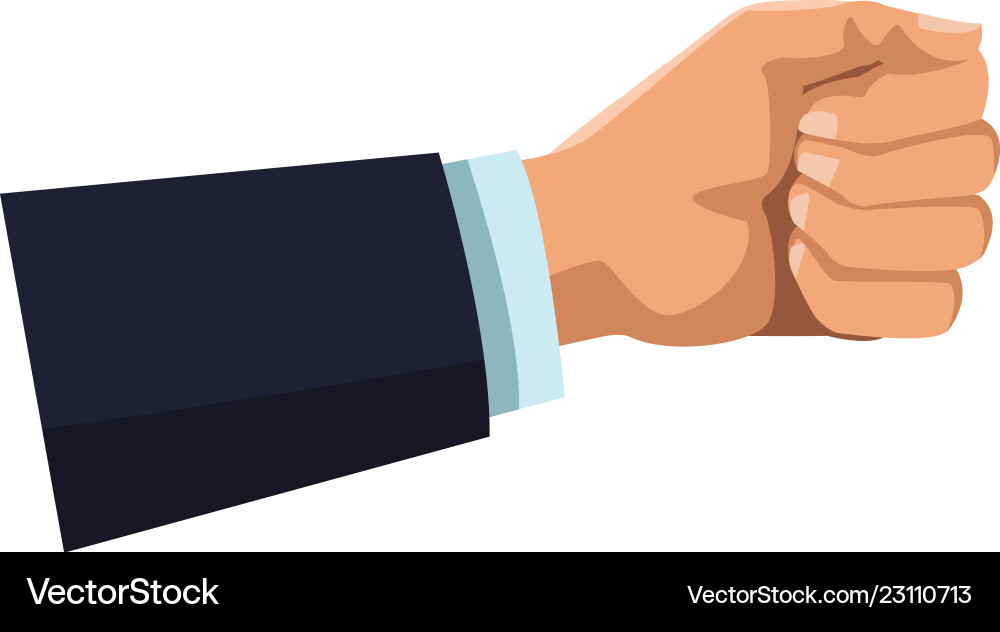 Businessman hand with closed Royalty Free Vector Image