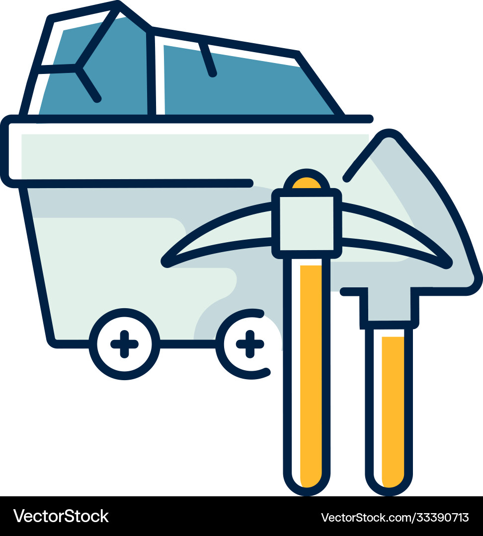Coal industry rgb color icon Royalty Free Vector Image