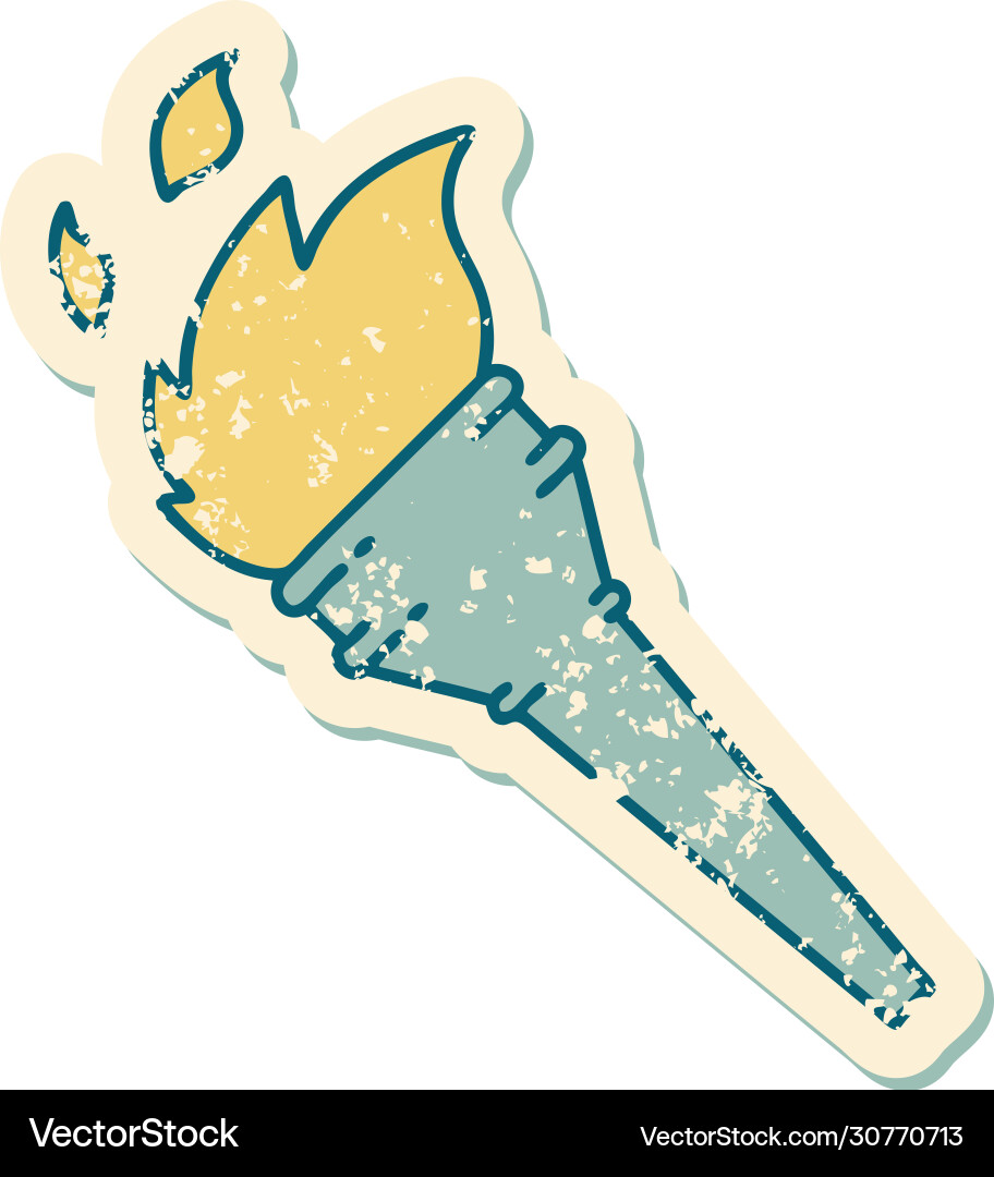 Distressed sticker tattoo style icon a lit Vector Image