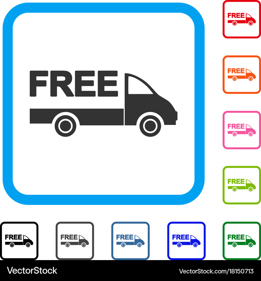 Free delivery car framed icon Royalty Free Vector Image