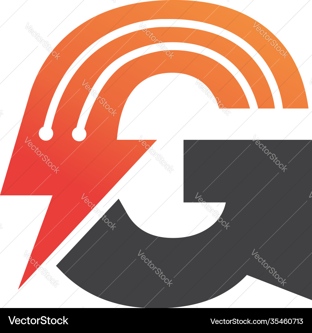 G electric power alphabet logo design concept Vector Image