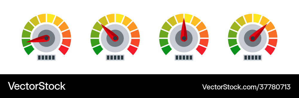 Gauge icons risk level gauge level indicator Vector Image