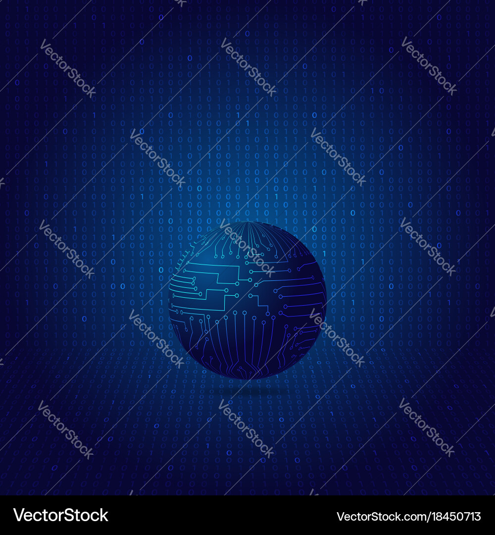 Globe in the motherboard concept Royalty Free Vector Image