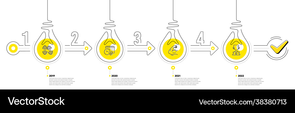Gym infographic 4 steps timeline sport process Vector Image