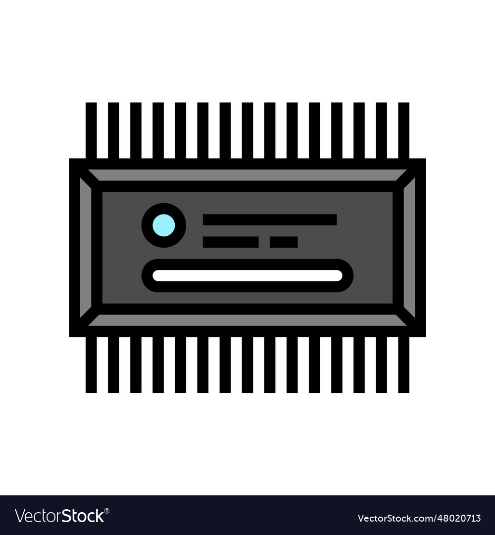 Microcontroller electrical engineer color icon Vector Image Microcontroller electrical engineer color icon Vector Image