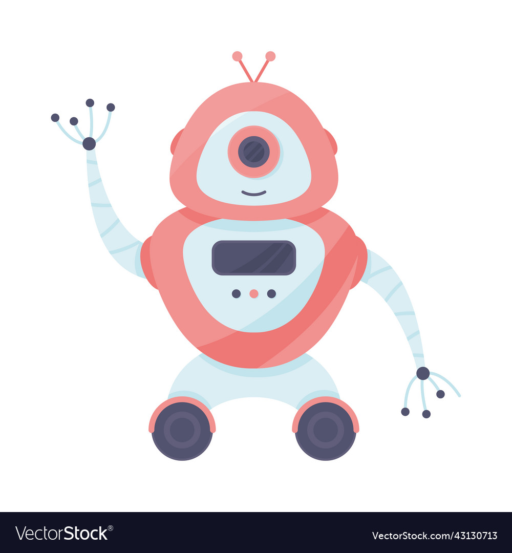 Modern robot and humanoid bot with smiling face Vector Image