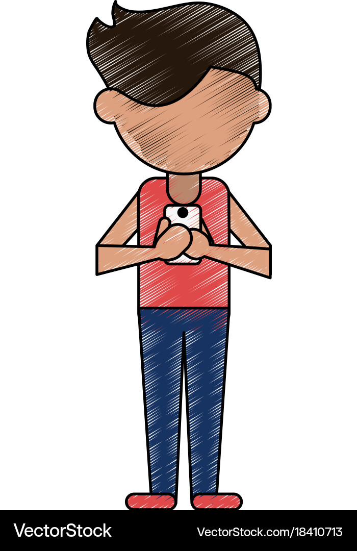 Person using phone icon image Royalty Free Vector Image