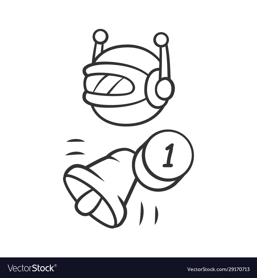 Proactive bot linear icon sending messages Vector Image Proactive bot linear icon sending messages Vector Image