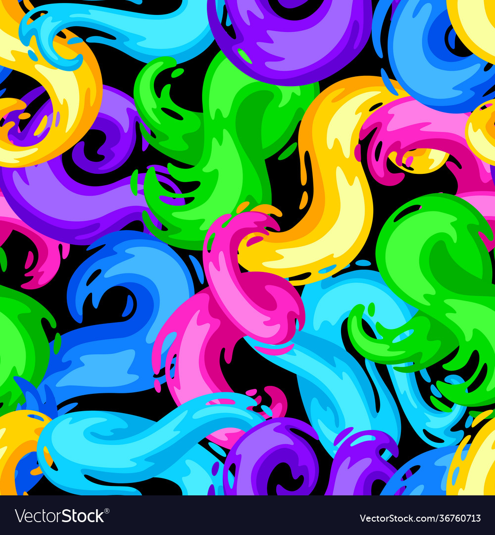 Seamless pattern with colored swirls or paint Vector Image