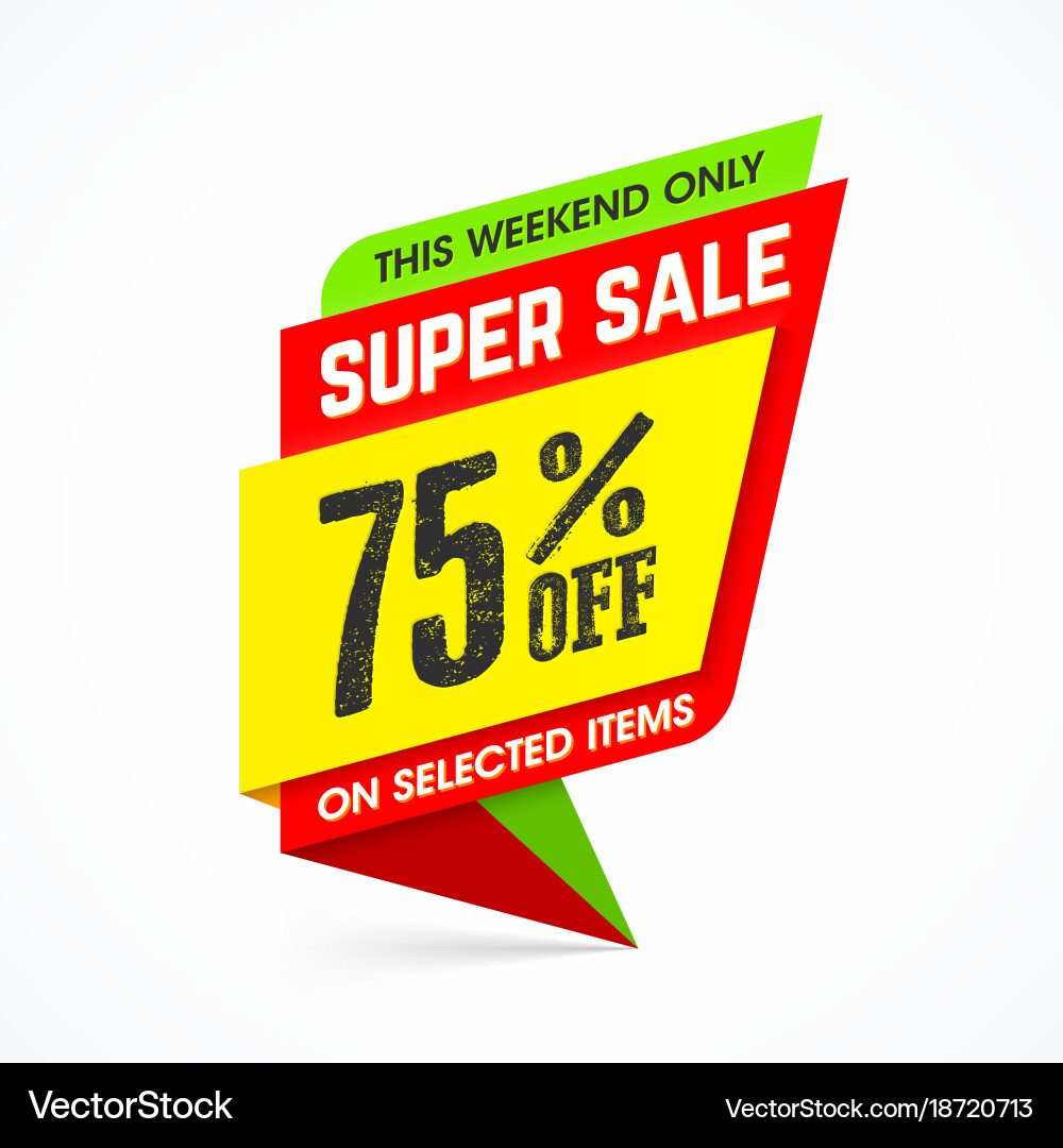Super sale weekend special offer banner Royalty Free Vector