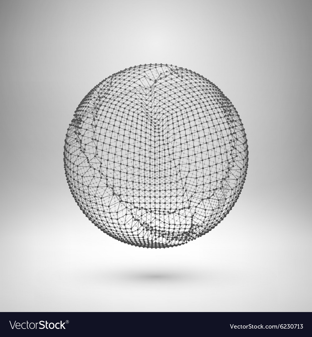 Wireframe mesh polygonal element sphere Royalty Free Vector