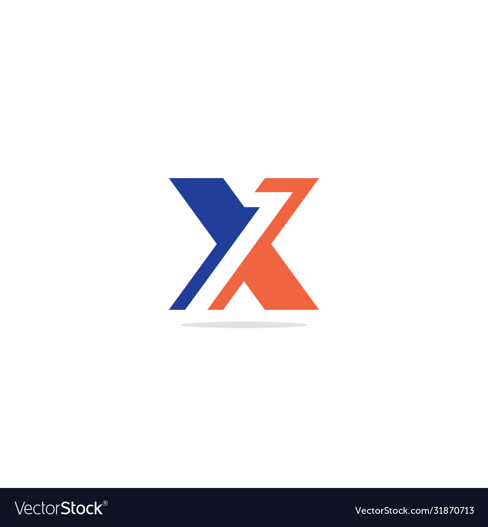 X initial colored logo Royalty Free Vector Image