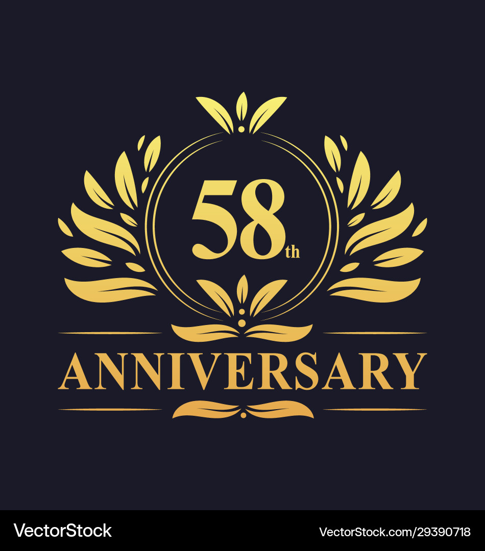 58th anniversary logo 58 years anniversary design Vector Image