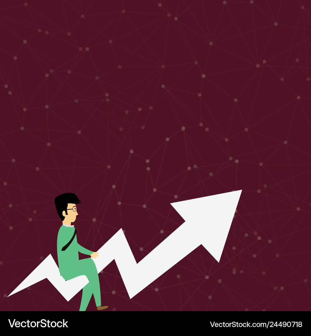Businessman with eyeglasses riding Royalty Free Vector Image
