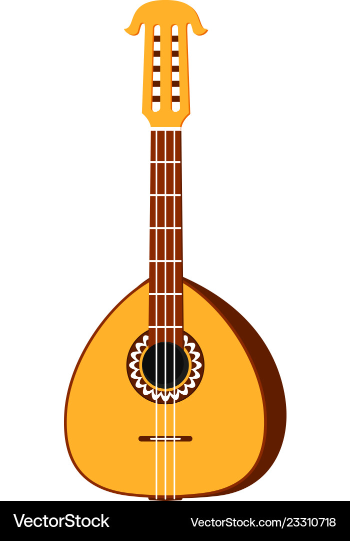 Colorful cartoon lute Royalty Free Vector Image