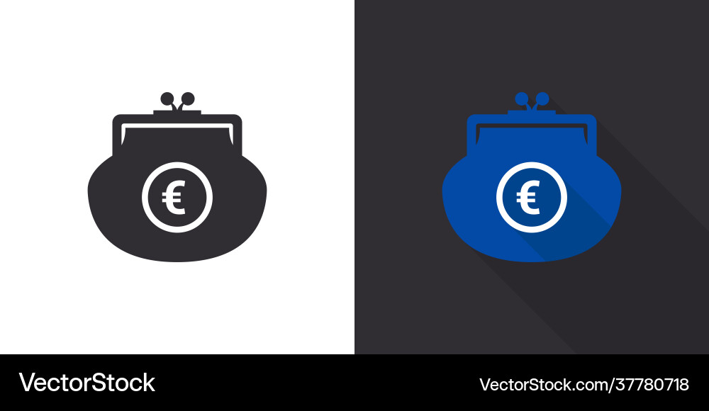 Euro wallet icon purse design Royalty Free Vector Image