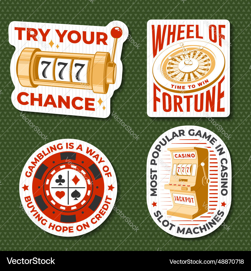 Gambling sticker print logo badge design Vector Image