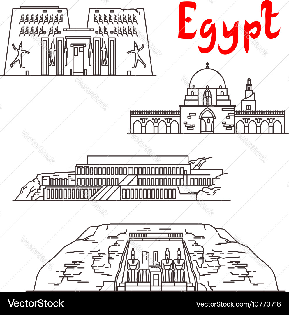 Historic landmarks and sightseeings egypt Vector Image