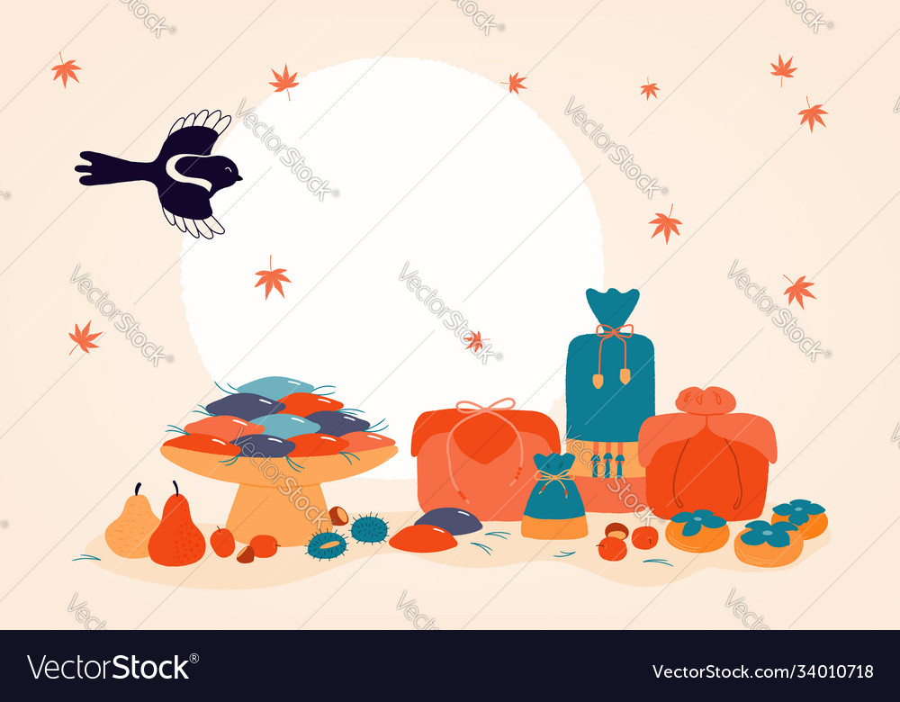 Korean holiday chuseok design Royalty Free Vector Image
