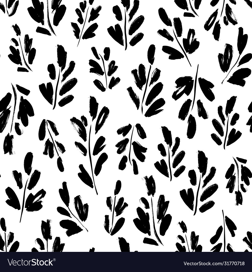 Leaves and branches seamless pattern Royalty Free Vector