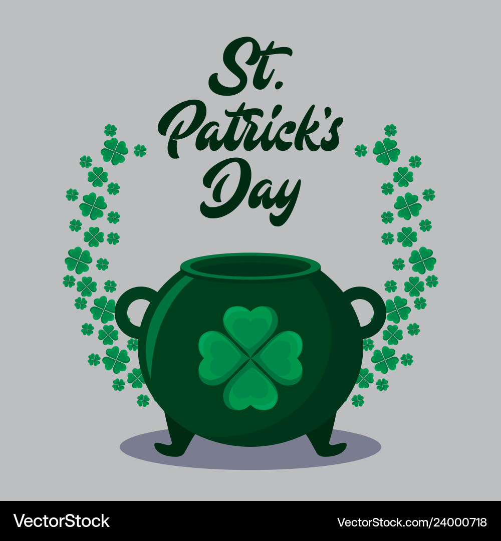 Leprechaun cauldron of st patrick day Royalty Free Vector