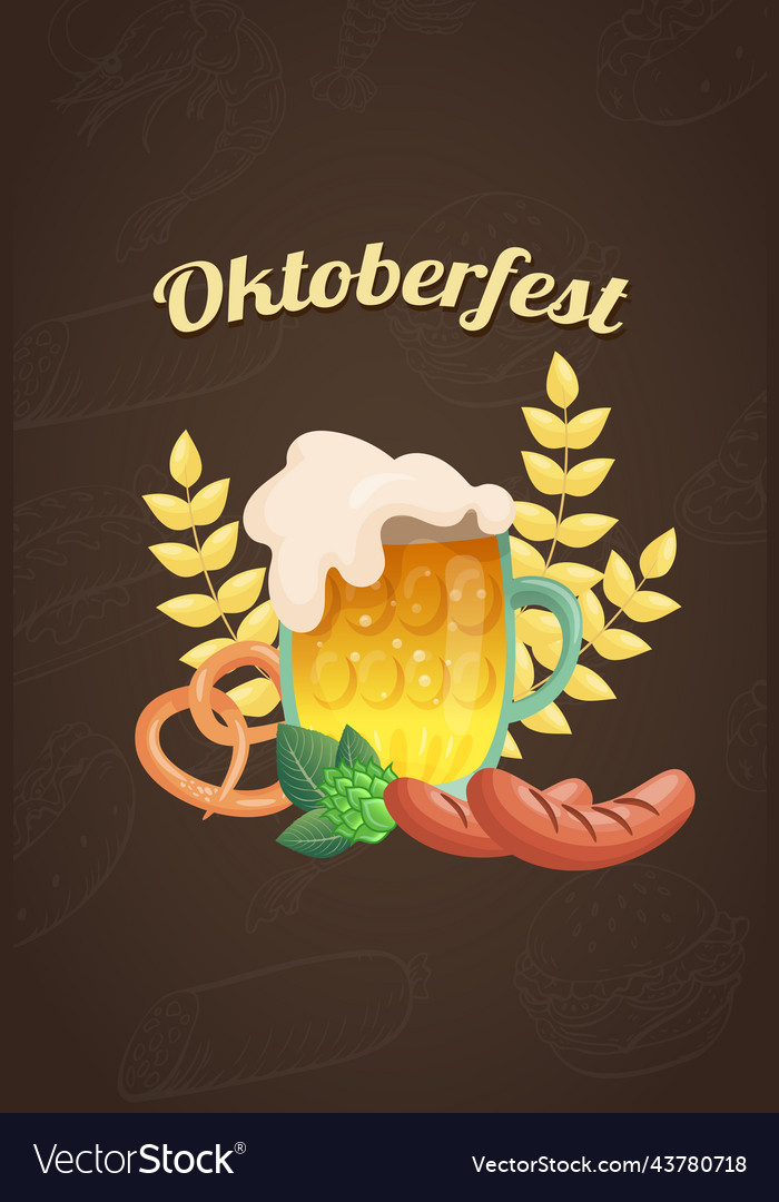 Oktoberfest holiday card international german Vector Image