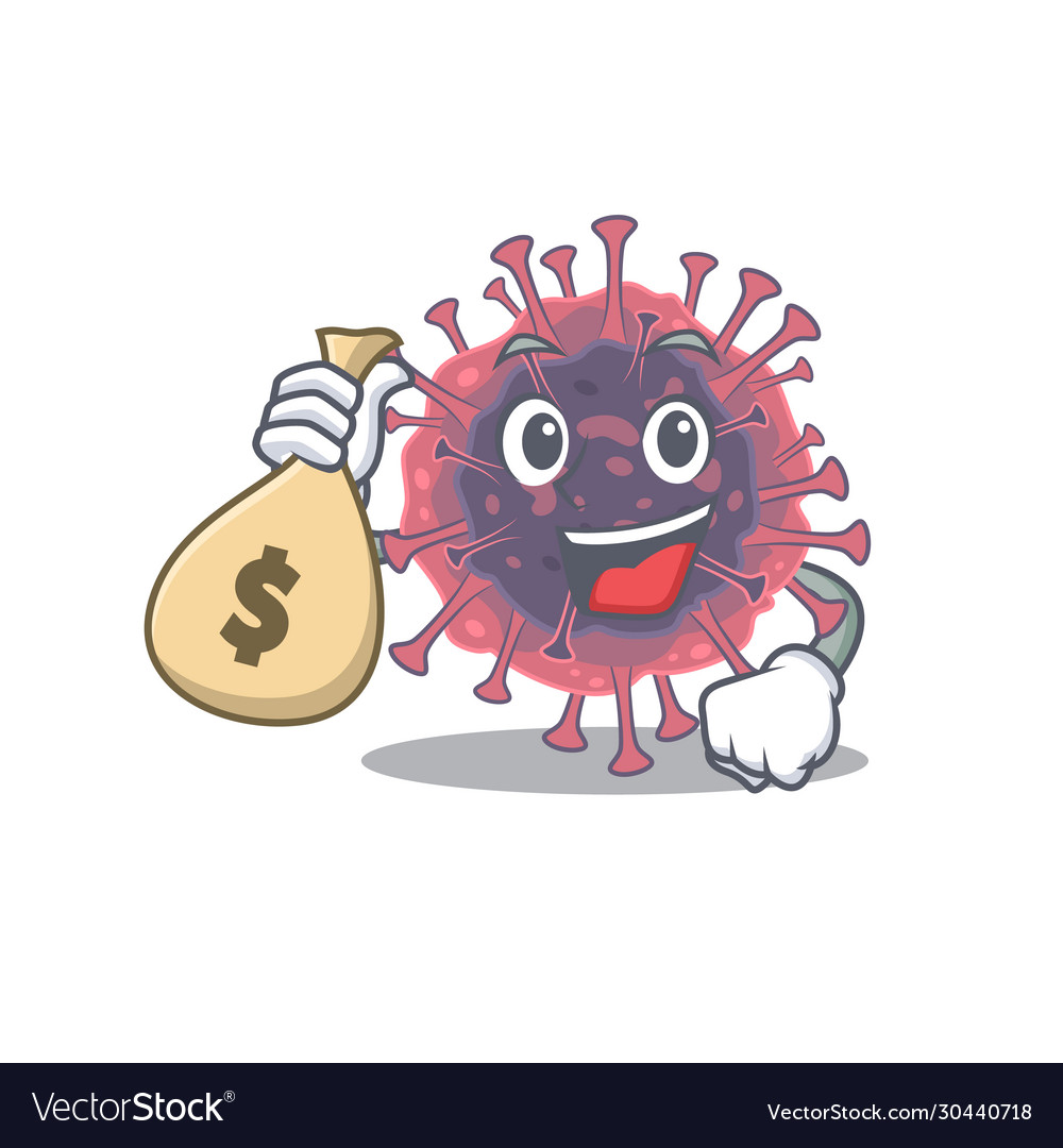Rich microbiology coronavirus bring money bags Vector Image