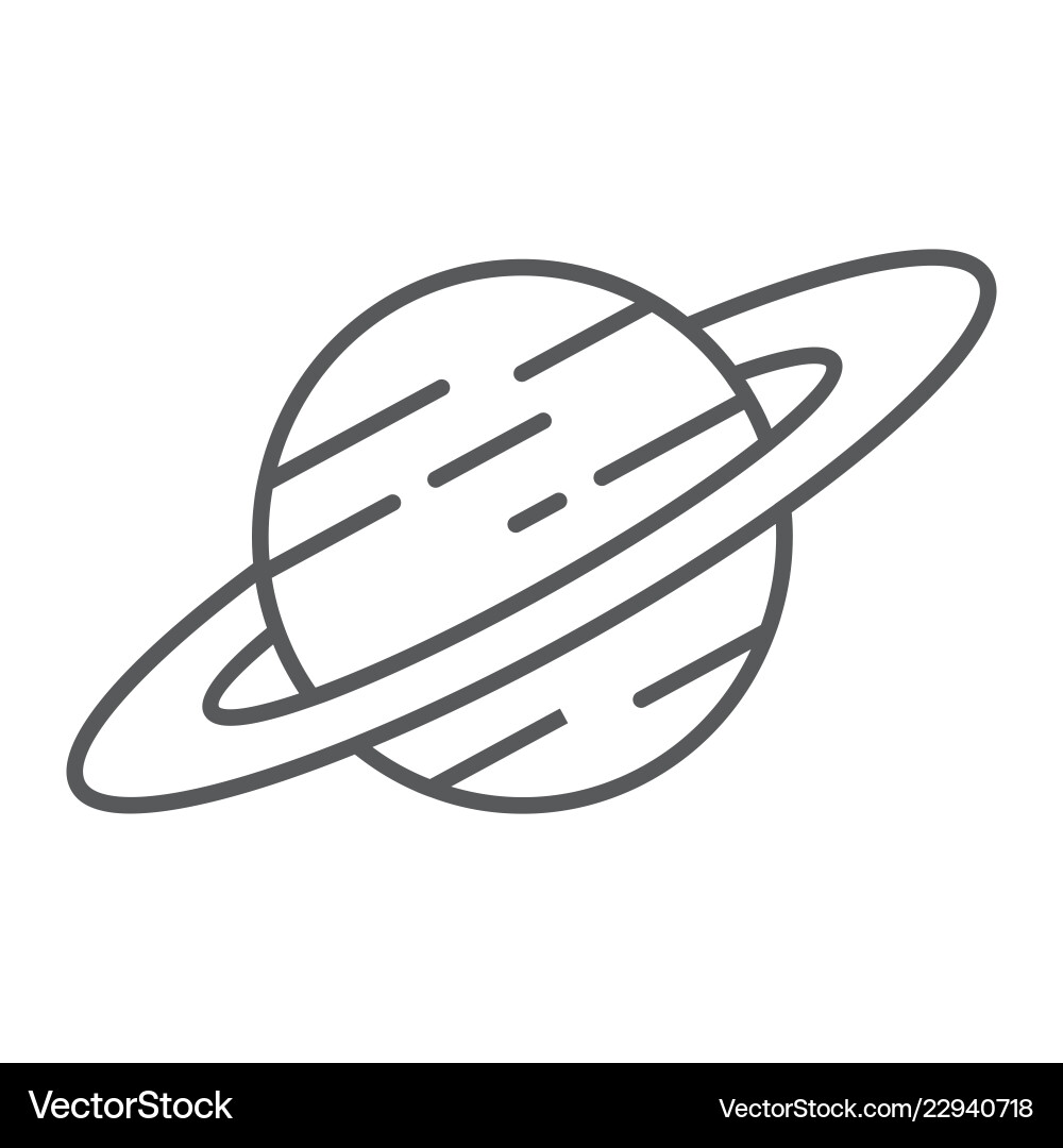 Saturn thin line icon astronomy and space planet Vector Image