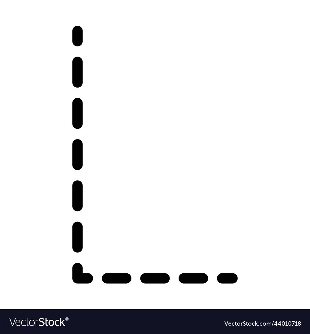 Tracing alphabet letter l prewriting dotted line Vector Image