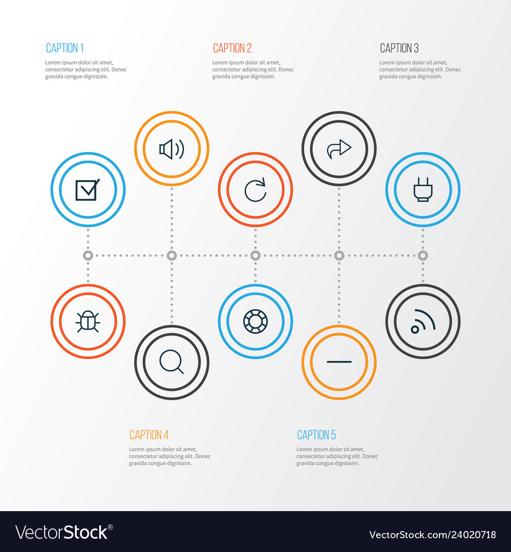 User icons line style set with magnifier check Vector Image