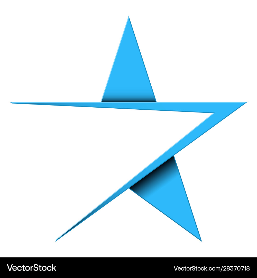 Volumetric five-pointed star icon sign logo Vector Image