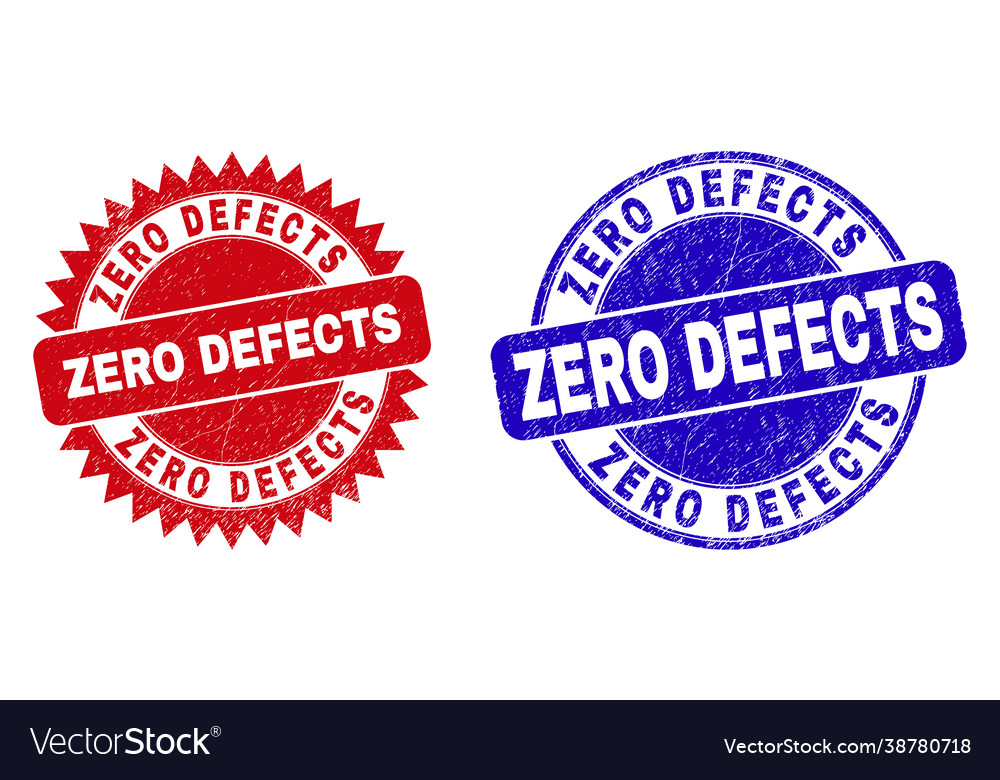 Zero defects rounded and rosette watermarks with Vector Image