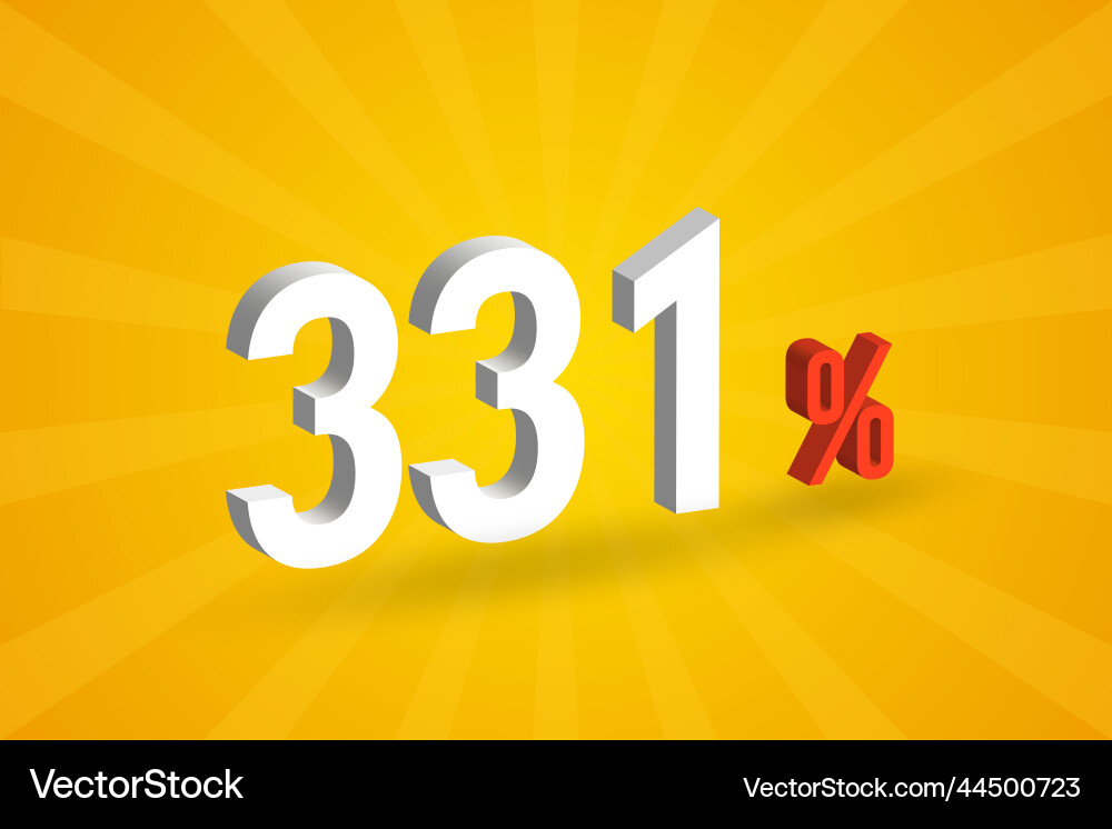 331 discount 3d text for sells and promotion Vector Image