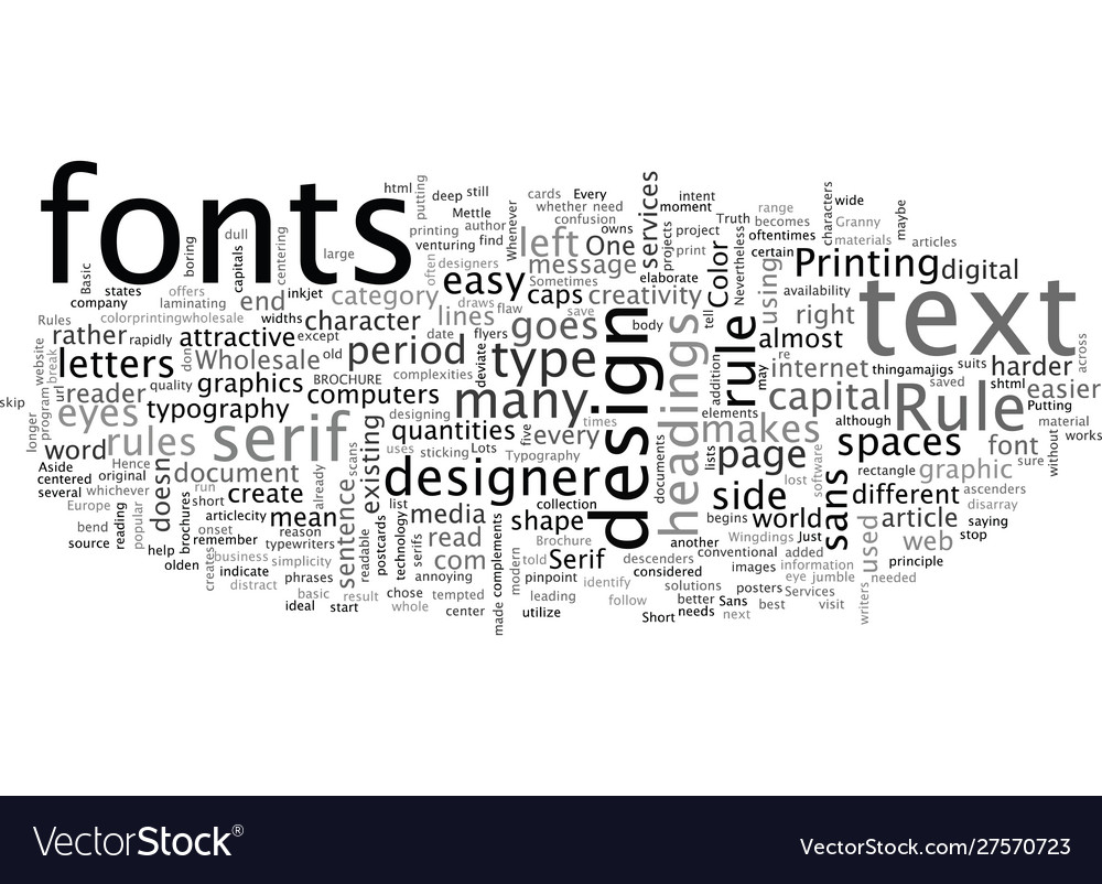 Basic rules on typography Royalty Free Vector Image