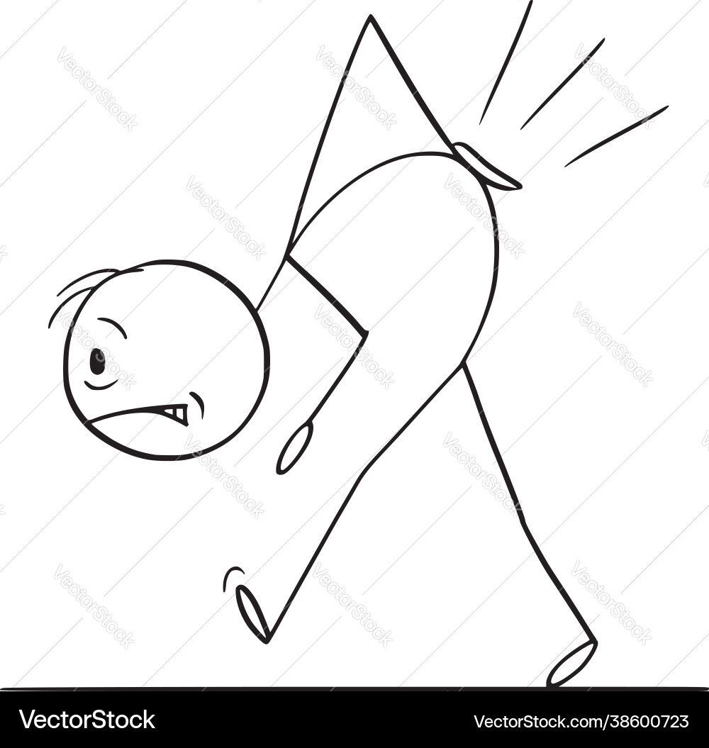Bent person suffering back pain or backache Vector Image