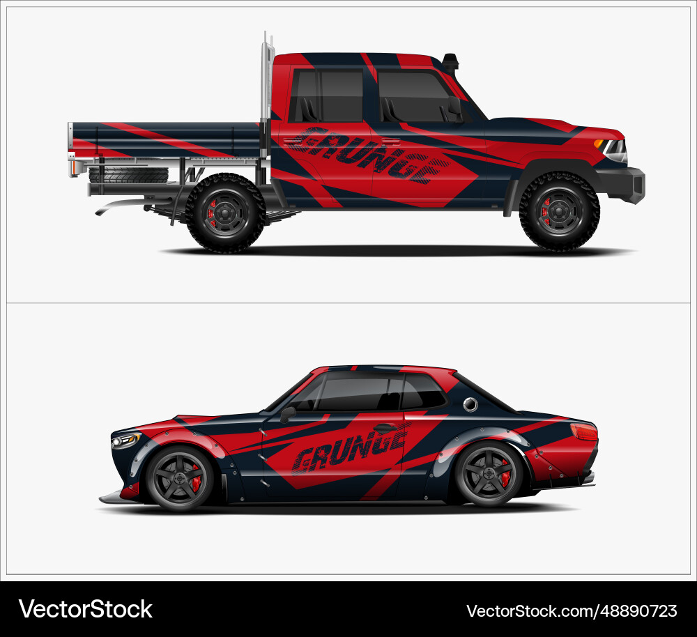 Chrome finishes car wrap design wrap car Vector Image