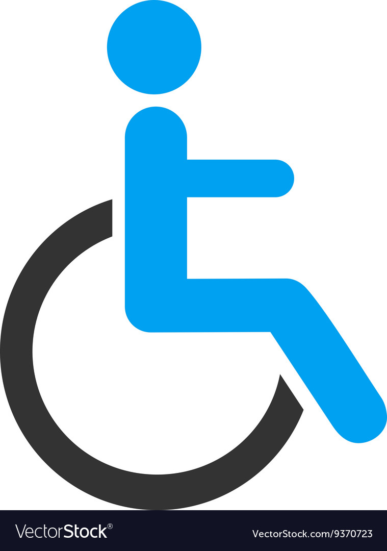 Disabled Person Flat Icon Royalty Free Vector Image Disabled Person Flat Icon Royalty Free Vector Image