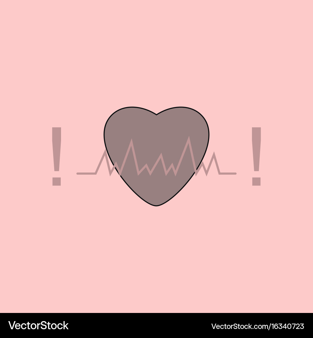 Flat icon design collection heart with cardio Vector Image